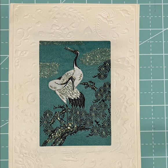 Art | Elegant Crane Embroidered Card | Poshmark